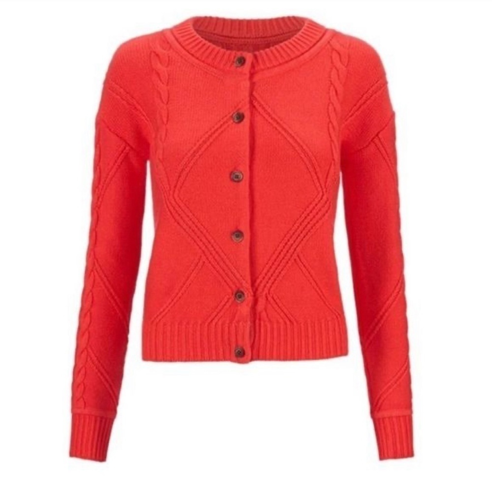Cabi Cable Knit Cardigan Orange Size Small - Gem